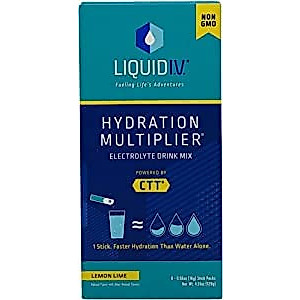 Liquid I.V. Hydration Multiplier, Electrolyte Powder, Easy Open Packets, Supplement Drink Mix (Lemon Lime, 8 Count)