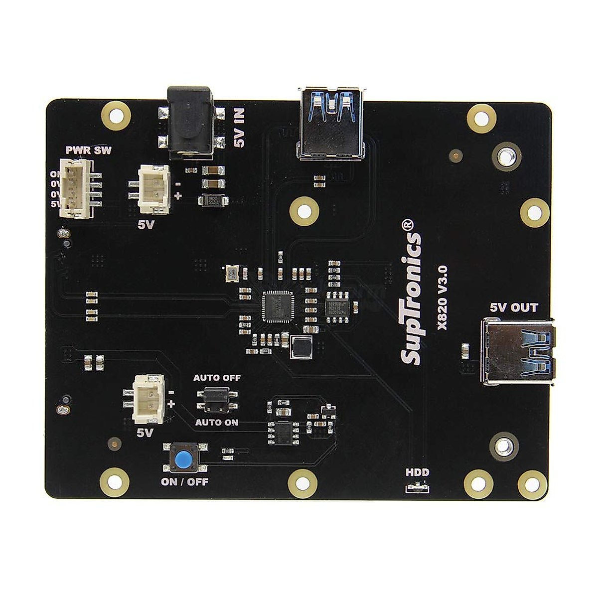 Geekworm X820 V3.0 2.5“ SATA HDD/SSD Storage Expansion Board, USB 3.0 Mobile Hard Disk Module for Raspberry Pi 3 B+/3B&2.5 Inch SATA HDD/SSD