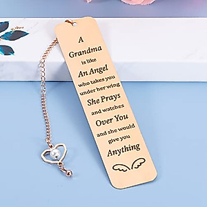 Bookmarks Gifts for Grandma from Grandson Granddaughter Grandchildren Valentine's Day Birthday Mother's Day Anniversary Christmas Stocking Stuffers Gifts for Grandmother Rose Gold Book Mark for Women