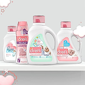 Dreft Stage 2: Active Baby Liquid Laundry Detergent, 89 Loads, 128 Fl Oz, Helps Remove 99% Of Baby Food Stains