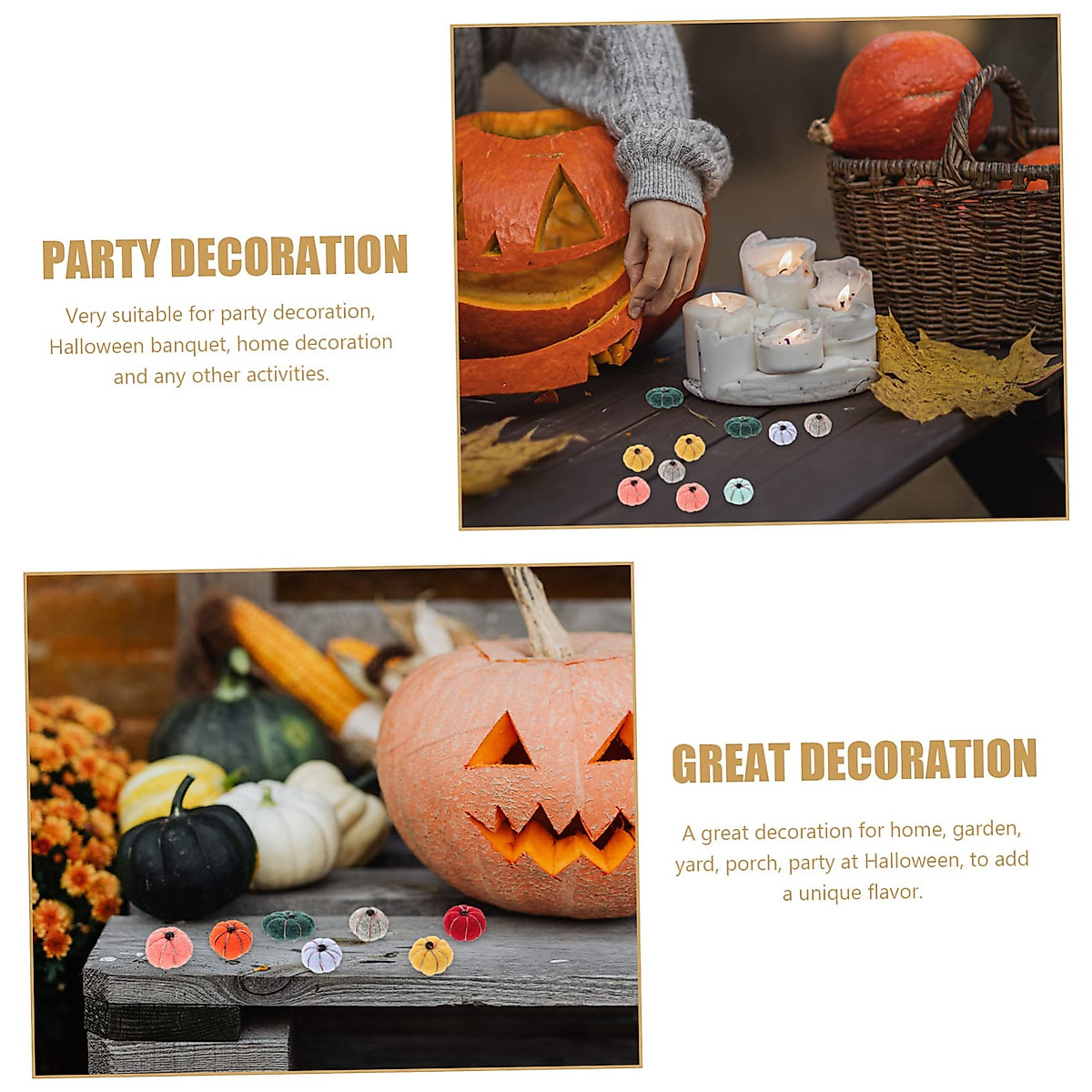 Veemoon 32 Pcs Felt Pumpkins Finished Product Foam Decorative Items