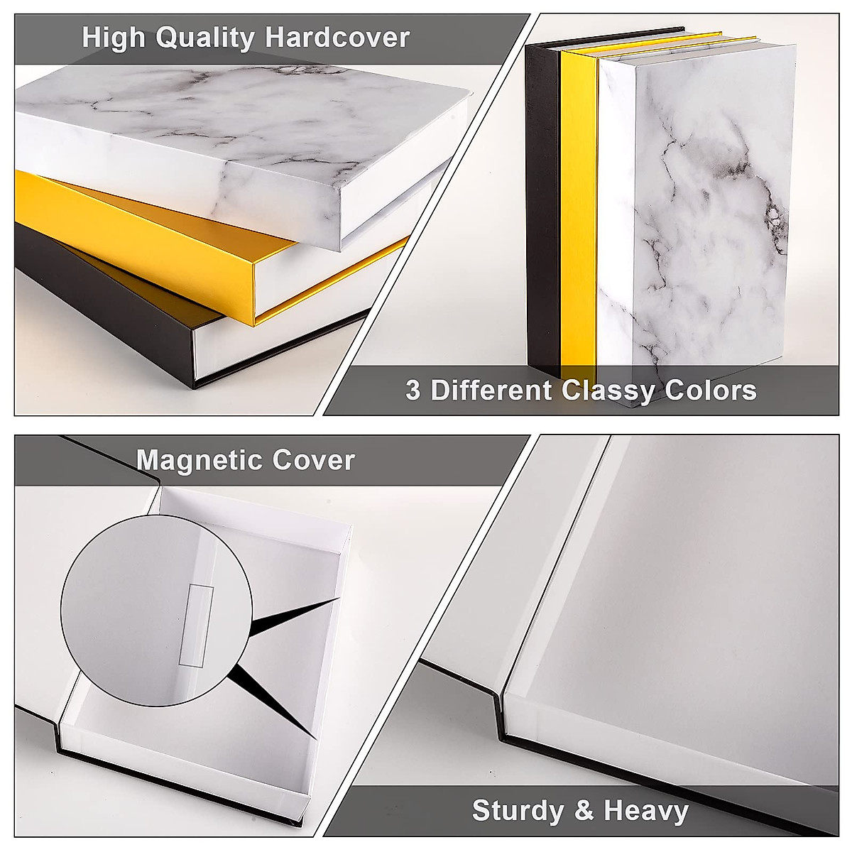 YD SZ YADOO Hardcover Books for Decor Set of 3 Stacked Books for Living Room Coffee Table Decorative Faux Books Decor Storage Book Boxes with Stickers (Z108)