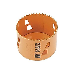 Klein Tools 31948 3-Inch Bi-Metal Hole Saw for Steel Cutting, Heavy-Duty Hole Saw with Multiple Leverage, Cuts Iron, Aluminum, Wood, Plastic