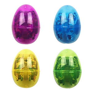 QINGQIU 4 Pack Jumbo Soldier Deformation Easter Eggs with Toys Inside for Kids Boys Girls Easter Gifts Easter Basket Stuffers Fillers