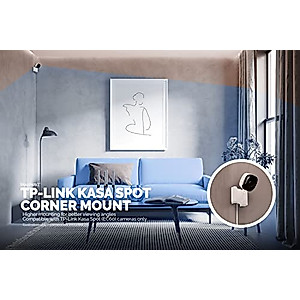 Corner Wall Mount for Kasa Spot KC100, KC105, EC60 (2 Pack) Security Camera - Adhesive Holder, No Hassle Bracket, Strong 3M VHB Tape, No Screws, No Mess Install (White) by Brainwavz