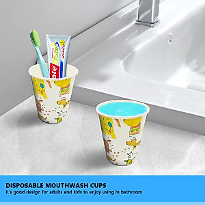 carnashow Colored Paper Cups Kids Disposable Cups Puppy Pattern Disposable Paper Cup Party Cups, 50 Pack - 9 oz.