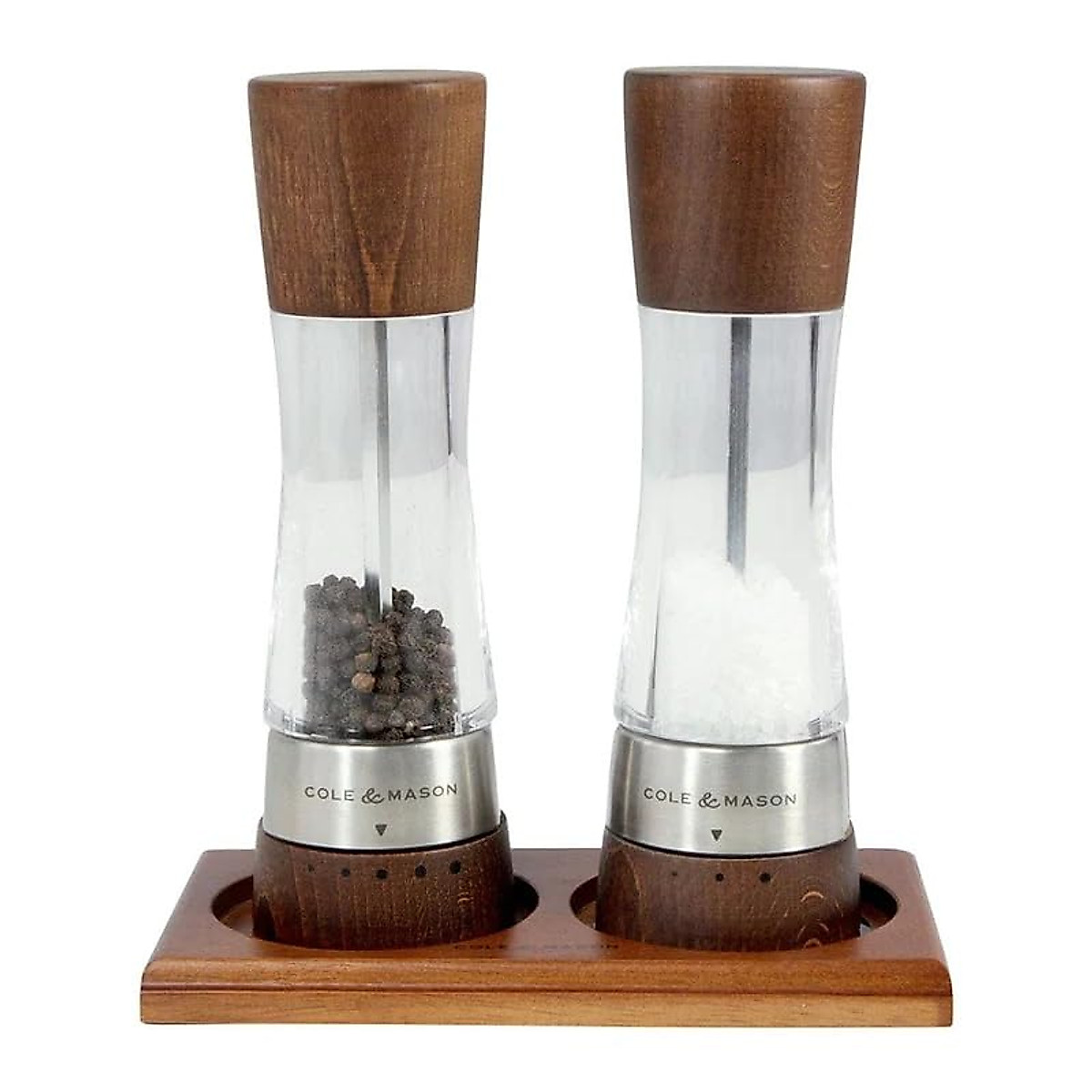 Cole & Mason Salt & Pepper Mill Tray, Brown Wood