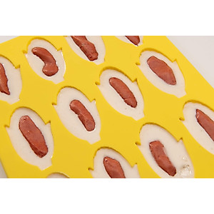 Mobi 12 Mini Corn Dogs Silicone Baking Mold, Yellow