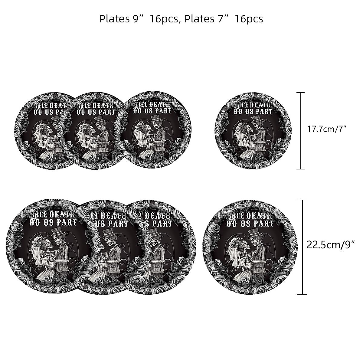 Till Death Do Us Part Wedding Decorations Set Serves 16, Till Death Do Us Party Wedding Bachelorette Decorations, Halloween Bachelorette Wedding Bridal Shower Engagement Party Decorations