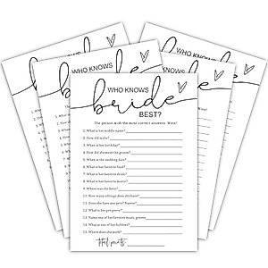 5" x 7" Minimalist Bridal Shower Advice Cards, Engagement Party Game Wedding Favors for Guests - 03