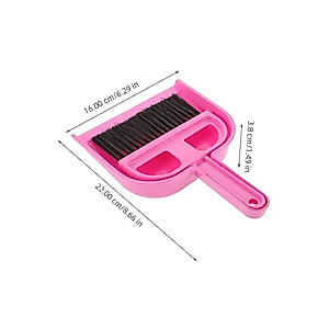 Cabilock 1 Set Pet Cleaning Tool Push Broom Dog Wipes Portable Cleaning Brush Toys Spray Squeegee Mini Cleaning Broom and Dustpan Mini Broom Pet Nest Broom Lint Remover Starter Plastic Rosy