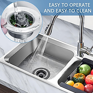 Kitchen Sink Drain Strainer, 3-in-1 304 Stainless Steel Sink Drain Stopper with Strainer Basket, Pop Up Anti-Clogging Odor Filter for 3-1/2 Inch Standard Kitchen Drain, 2 Pack