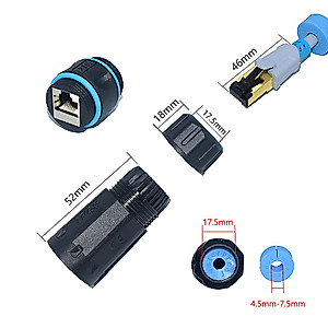 EAXIUCE Dry-Connect (2-Pack) RJ45 IP68 Waterproof Network Cable Connector Female Outdoor LAN Coupler Adapter Cat5/5E/6A