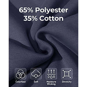 Boladeci Mens Sweatshirts Crewneck Fleece Lined Pullover Essentials Plain Soft Warm Winter No Hood Blank Navy Long Sleeve Shirts for Men Athletic Tops