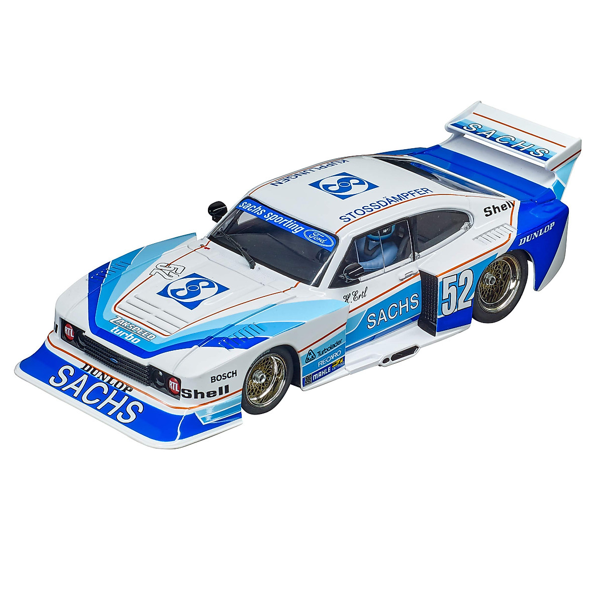 Carrera 23910 Ford Capri Zakspeed Turbo Sachs Sporting No.52 1:24 Scale Digital Slot Car Racing Vehicle for Carrera Digital Slot Car Race Tracks