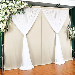 10ft x 7ft Champagne Tulle Backdrop Curtain for Bridal Shower Baby Shower Parties Wedding 3 Layers Sheer Photo Curtains Backdrop Fabric Drapes Panels Decoration for Photography Birthday Party