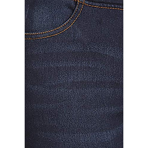 Jvini Women's Pull-On Skinny Jeans Stretch Skinny Denim Jeggings Classic Dark Blue Size 3XL