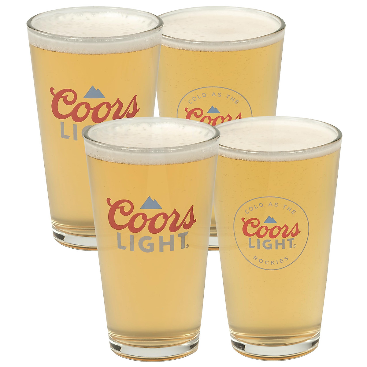 LORD'S ROCKS Coors Light 16oz Pint Glass - Set of 4 Authentically Licensed Compatible