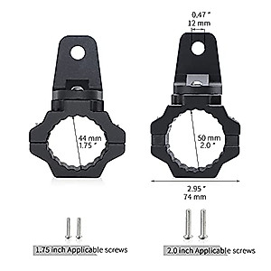 UTV Whip Mount, 2 pcs UTV Light Flag Mounts - Solid Heavy Duty Whip Light Mounting Bracket for Off-Road, Aluminium Alloy - 360° Rotating Flag Hole - Fits Perfect on 1.75" to 2" Roll Cage of UTV SXS