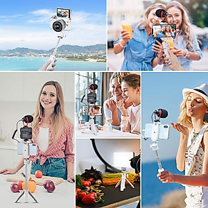 ULANZI Extension Pole Tripod, Mini Selfie Stick Tripod Stand Handle Grip for iPhone 13 Pro Max Samsung OnePlus Google Smartphone Canon G7X Mark III Sony RX100 VII A6400 Cameras Vlogging (Off-White)