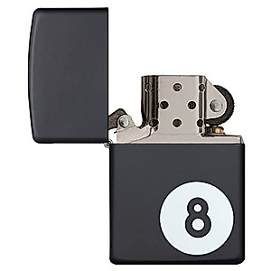 Zippo Eight Ball Pocket Lighter, Black Matte