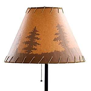Catalina Lighting 58" Rustic Cabin Lodge 3-Piece Table & Floor Lamp Set with Pull Chain, Forest Print