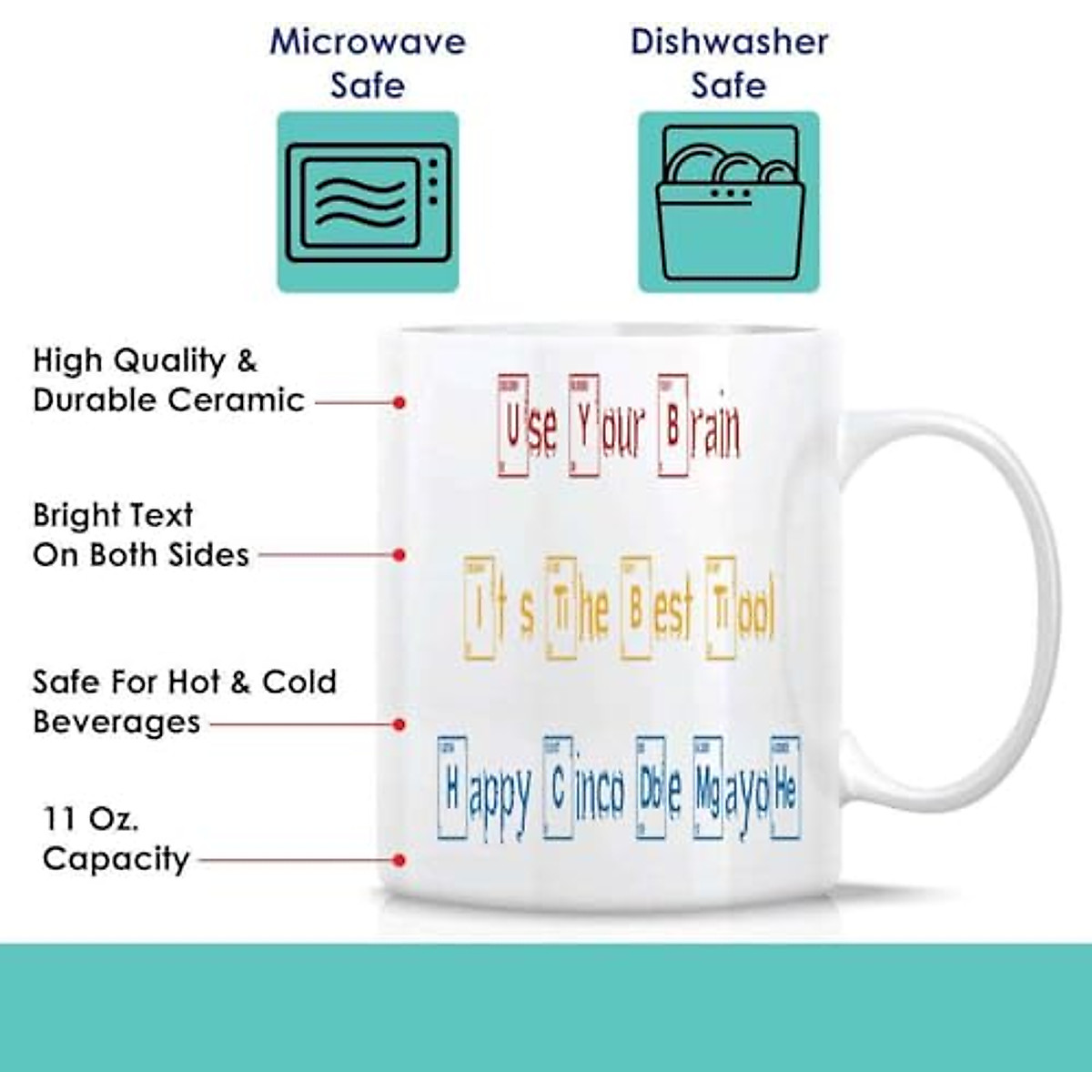 Humorous Brain Quote Gift for Men, Ideal for Graduation Day - Birthday Present on Grey Multicolor Unisex Sweat & 11 Oz White Ceramic Coffee Mug