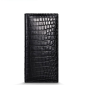 Vinyl Leather Fabric Crocodile Pattern Marine Waterproof Material 36" L×54" W Marine Vinyl Synthetic Leather Sheets 0.5mm Thick for Upholstery Crafts, Automotive/Boat, Cushion, DIY Sewing - Black
