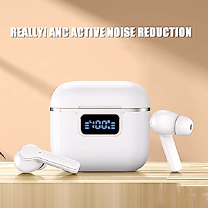 Wireless Bluetooth Earbuds with Charging Case, Stereo Headphones with Deep Bass Low Power Noise Reduction, Built in Mic Headset for Sport/Work