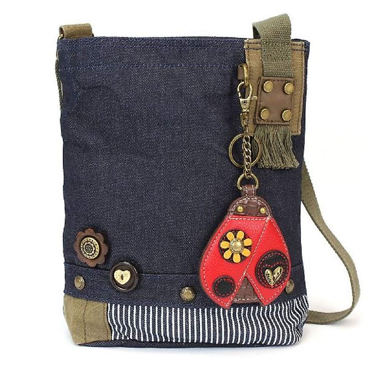 Chala Patch Crossbody Bag, Ladybug, Denim
