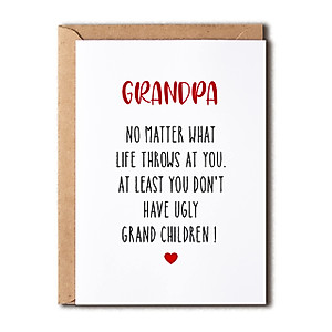 Decolove Grandpa Card - No Matter What Life Throws At You - Cheeky Birthday Card For Grandpa - Funny Greeting Card For Grandpa