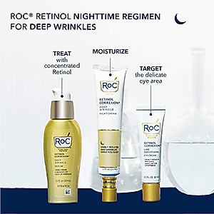 RoC Retinol Correxion Under Eye Cream for Dark Circles & Puffiness, Daily Wrinkle Cream, Anti Aging Line Smoothing Skin Care Treatment 0.5 oz (Packaging May Vary)