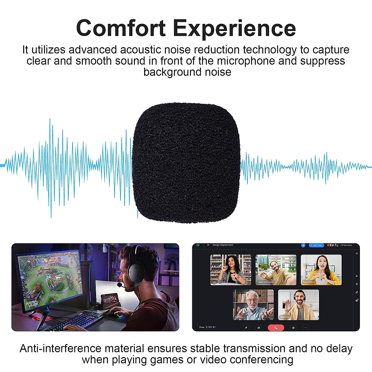 QC35 Boom Mic Cable with 3.5mm Splitter adapter Compatible with Bose QuietComfort 35 II (QC35 II) & QuietComfort 35 (QC35) Headphones, Boom Microphone Cable for PC, Laptop, PS4, PS5, Xbox One, 4ft