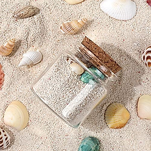 Magic Season Decorative Round Glass Bottles with Cork Stoppers (2 Pcs / 1.7 fl oz.)