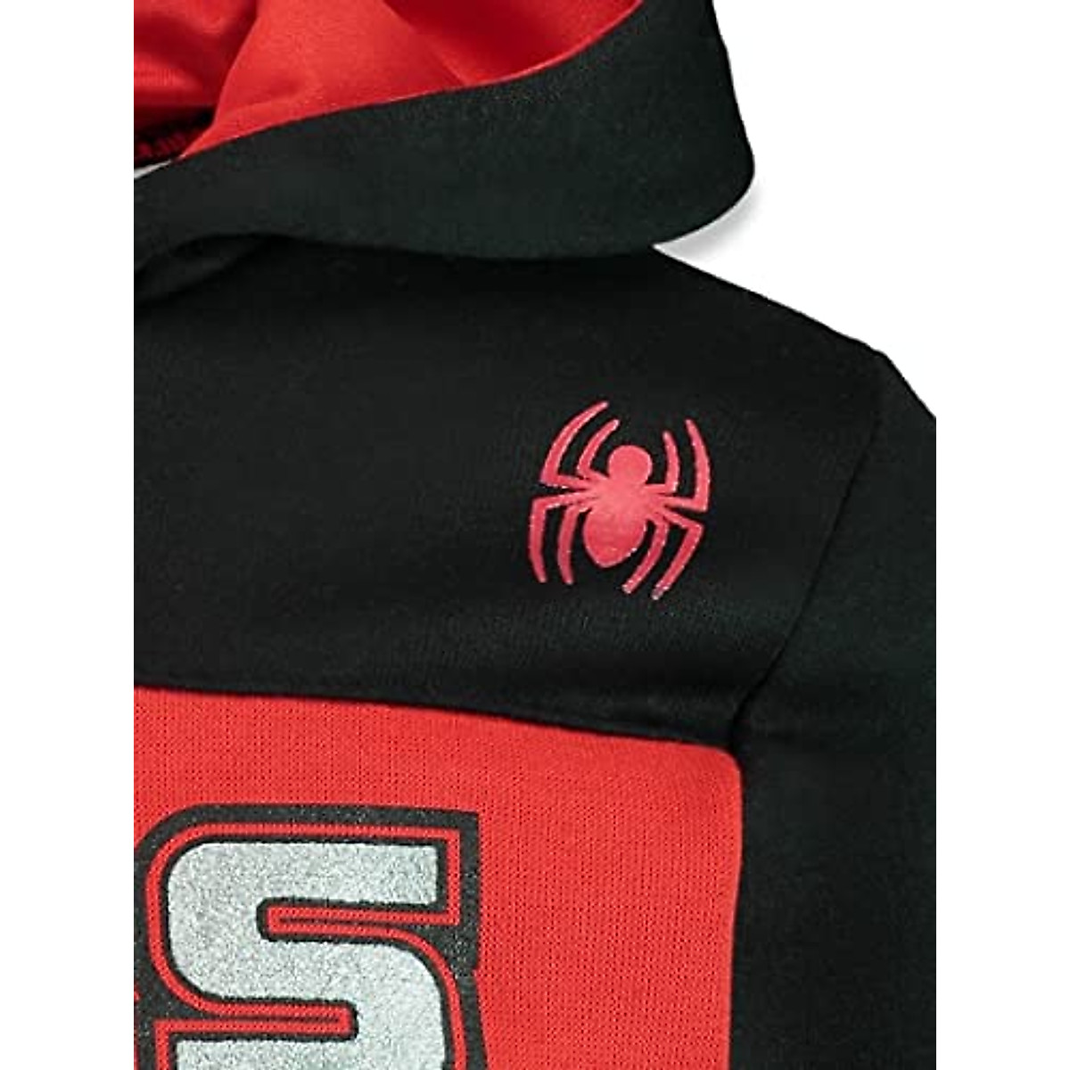 Marvel Spider-Man Big Boys Fleece Half Zip Hoodie Red/Black 10