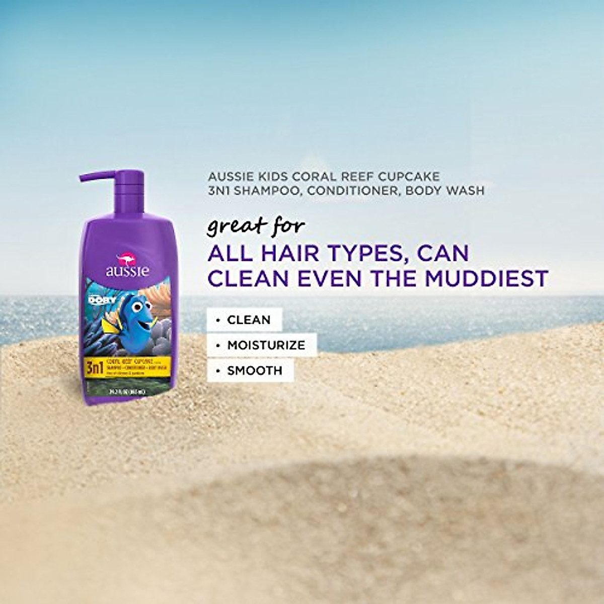 Coral Reef Cupcake 3 in 1 Shampoo + Conditioners & Body Wash 29.2 Fl Oz