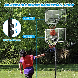 Basketball Hoop Outdoor Portable Adjustable Basketball Goal System with Height Adjustable 28 in inches Backboard & Wheels for Children Youth Adult at Indoor Outdoor