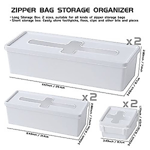 Ziplock Bag Storage Organizer for Kitchen 6 Pack Drawer Dispenser Compatible with Ziploc, Solimo, Glad for Gallon, Quart, Sandwich, Snack and Variety Size Bags