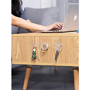 COLINCH Heavy Duty Waterproof Adhesive Wall Hooks, Double Hook Design for Razor Holder, Sticky Bathroom Hooks. 4 Pcs - Clear