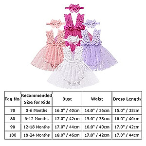 IMEKIS First Birthday Outfit Girl:Boho Romper Princess Dress Headband 1st Valentines Day Baby Cake Smash born Photography Easter Dresses for Toddler Infant Christening Pink Floral 0-6 Months