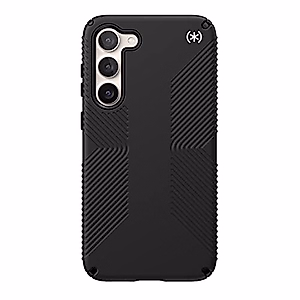 Speck Samsung Galaxy S23 Plus Case - Drop Protection, Extra Grip, Scratch Resistant & Shock-Absorbent Case for Galaxy S23 Plus - Slim Design Grip Protection S23 + Black Case - Grip Case Presidio2