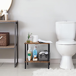 melos 2 Tiers Bookshelf, Classically Tall Bookcase Shelf Storage Organizer, Modern Book Shelf for Bedroom, Living Room and Home Office Bronw