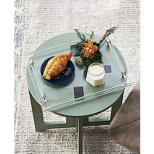 Artmaze Acrylic Tray, Breakfast Tray Serving Tray,with Acrylic Handles，Tray-Decorative,for Coffee Table Kitchen,16x12x2 inch…