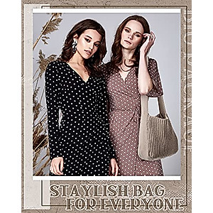 Sweetude Crochet Bags for Women Hand Crocheted Tote Bags Shoulder Knitted Woven Crocheted Tote Bags Large Handmade Aesthetic Cute Bags Shopping Travel School