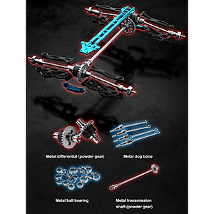 Rosvola 1/16 4WD Fast Remote Control Car, High Speed ​​RC Car Stepless Speed ​​Change 2840 Brushless Motor 70kmh for Flat Sites for Children Over 14 Years Old (Pink)