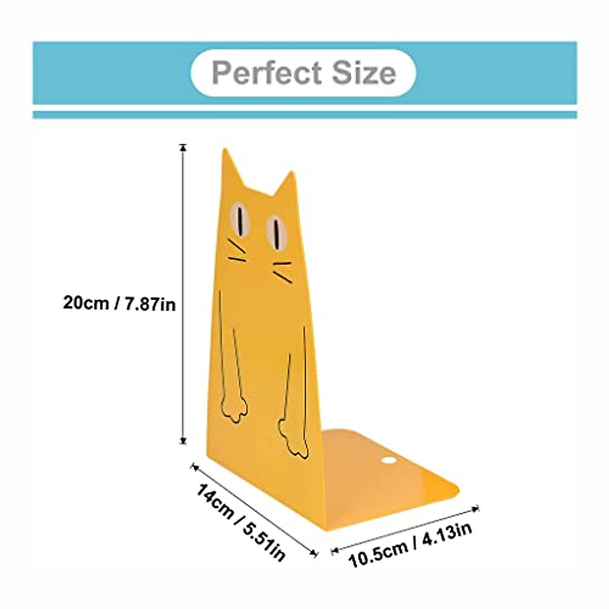 Bookends Cute Cat Metal Book End Non-Skid Bookend Office & Bookshelf Decorative Book Stopper for Holding Books Organizer Bookends for Heavy Books