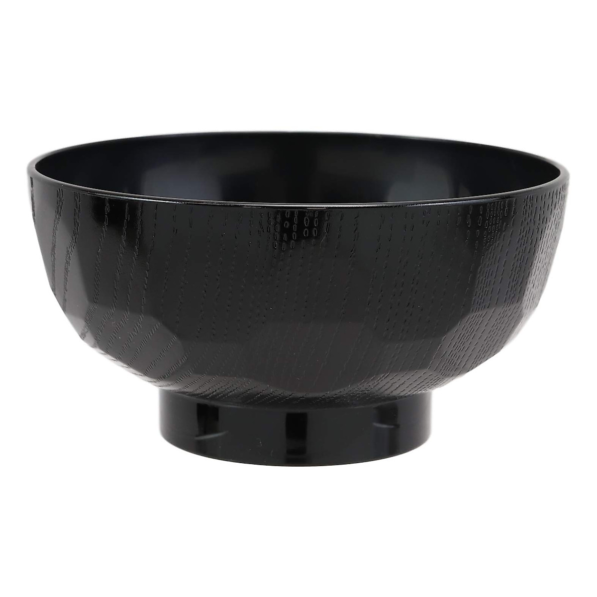 Ebros Gift Japanese Contemporary Black Lacquer Ridged Bowls For Rice Miso Appetizer Soup 4.5" Diameter Made In Japan Decorative Bowl Set of 6 Lacquered Serveware For Restaurants Home Kitchen Gifts