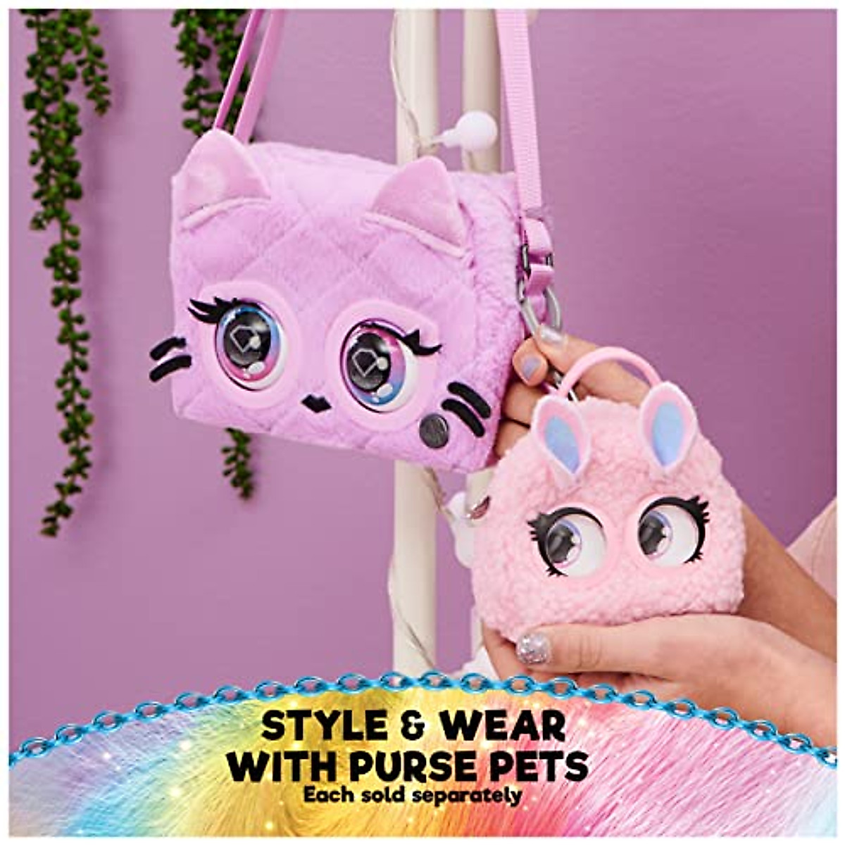 Purse Pets Micros, Denim Deerie Stylish Small Purse with Eye Roll Feature, Kids Toys for Girls Aged 5 and up