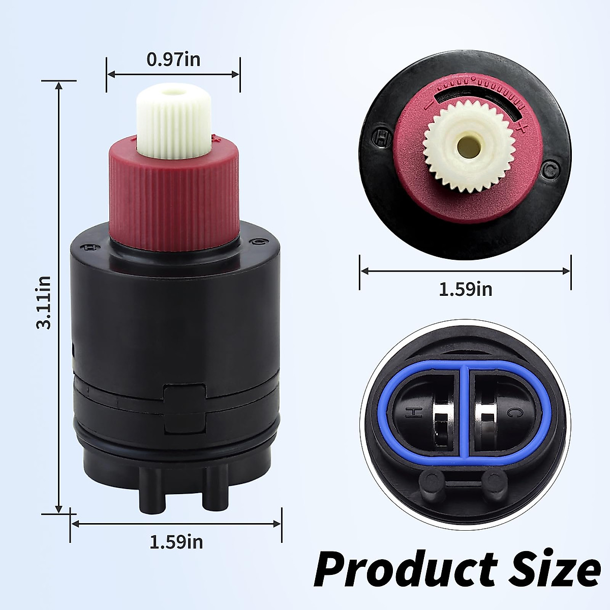 PuritySage Shower Faucet Cartridge Replacement for Single Handle Shower Faucet,Compatible with Glacier Bay 10321,Hot/Cold Water Filter for Shower Faucet