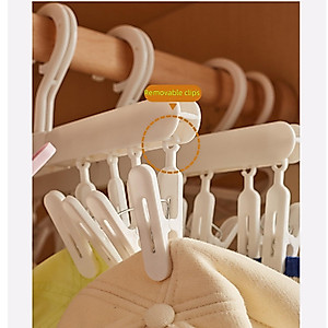 trrcylp Foldable Clothes Hanger with 24 Clips 3 Pack Clothes Drying Racks Windproof Collapsible Drying Racks for Laundry for Drying Socks Bras Underwears Hats Scarfs Towels and Diaper White